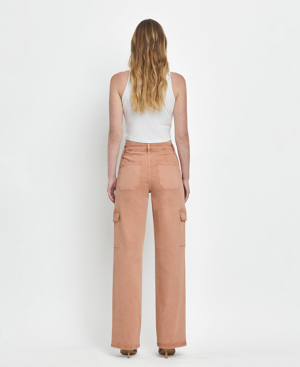 Flying Monkey Cork High Rise Utility Cargo Vintage Wide Leg Jeans ...